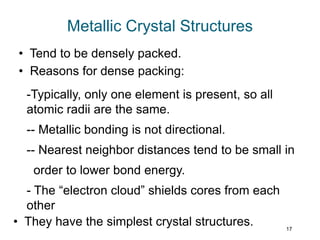 Crystal structure of metals and semiconductors | PPTX