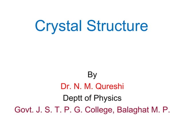 Crystal structure | PPT