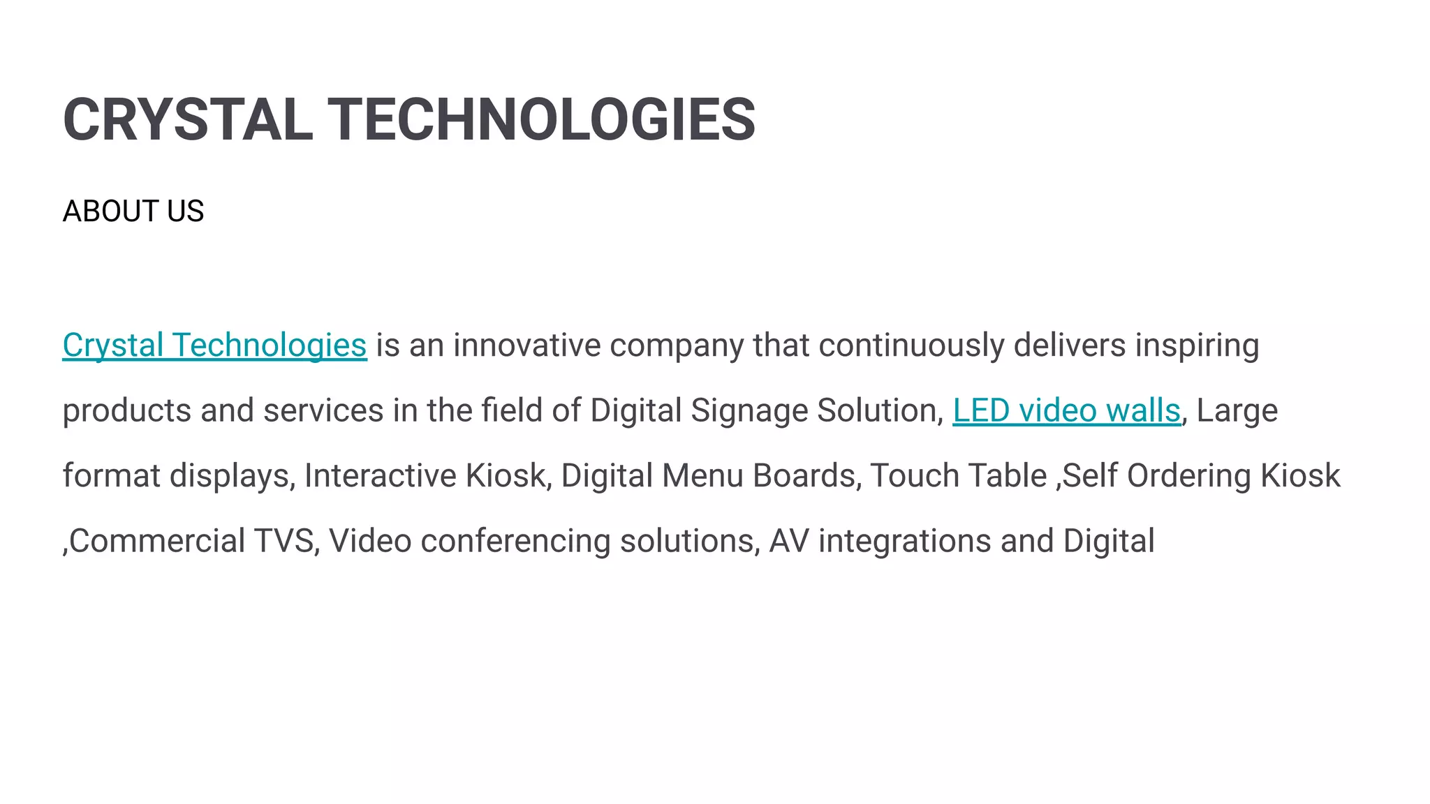 Crystal Technologies | PPT