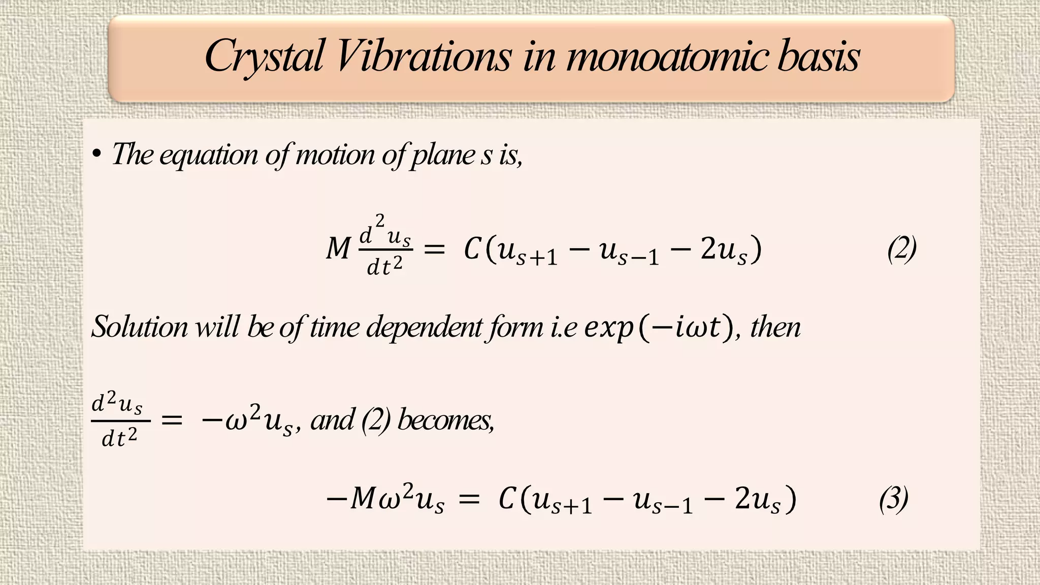 Crystal Vibrations in monoatomic basis.pptx