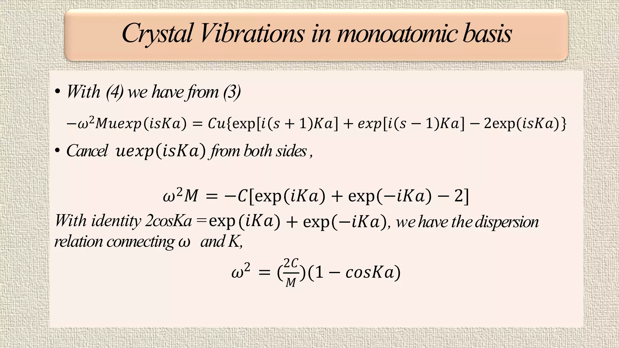 Crystal Vibrations in monoatomic basis.pptx