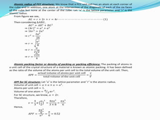 Crystal Structure, BCC ,FCC,HCP | PPTX