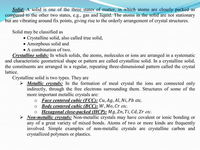 Crystal Structure, BCC ,FCC,HCP | PPTX