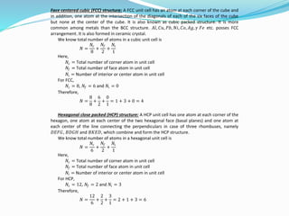 Crystal Structure, BCC ,FCC,HCP | PPTX