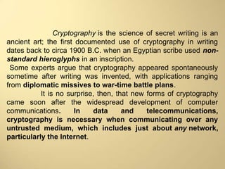 cryptography in computer and its module and application | PPTX