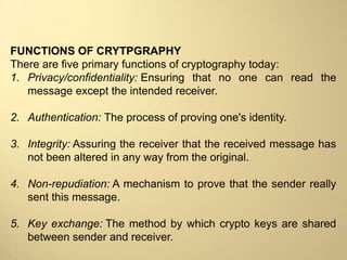 cryptography in computer and its module and application | PPTX