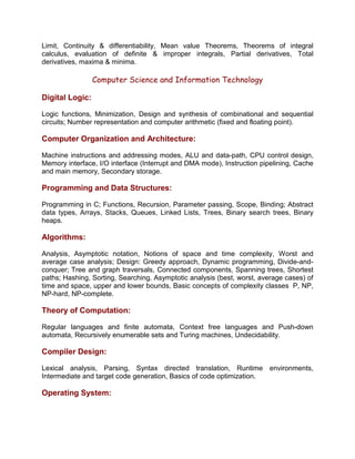 Computer Science-Gate Syllabus | PDF