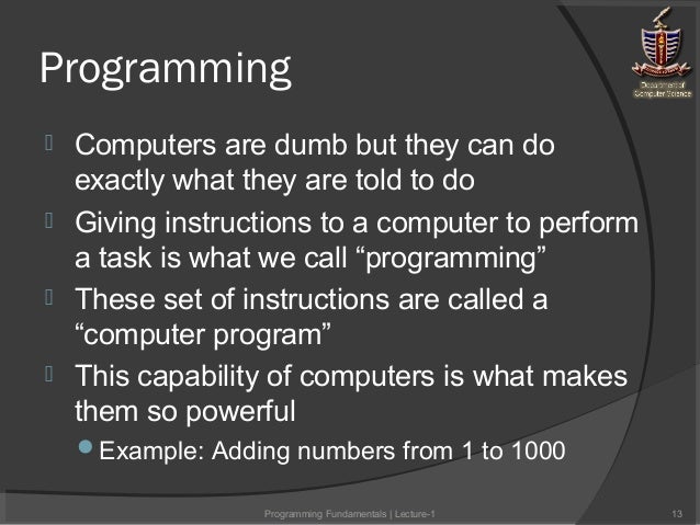 Fundamental Programming Lect 1 