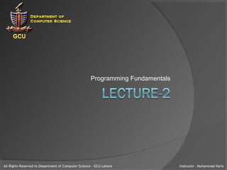 Fundamental Programming Lect 2 | PPT | Free Download