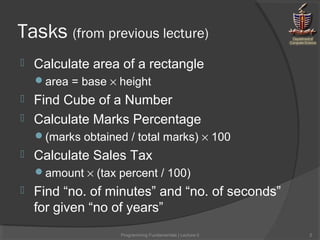Fundamental Programming Lect 3 | PPT