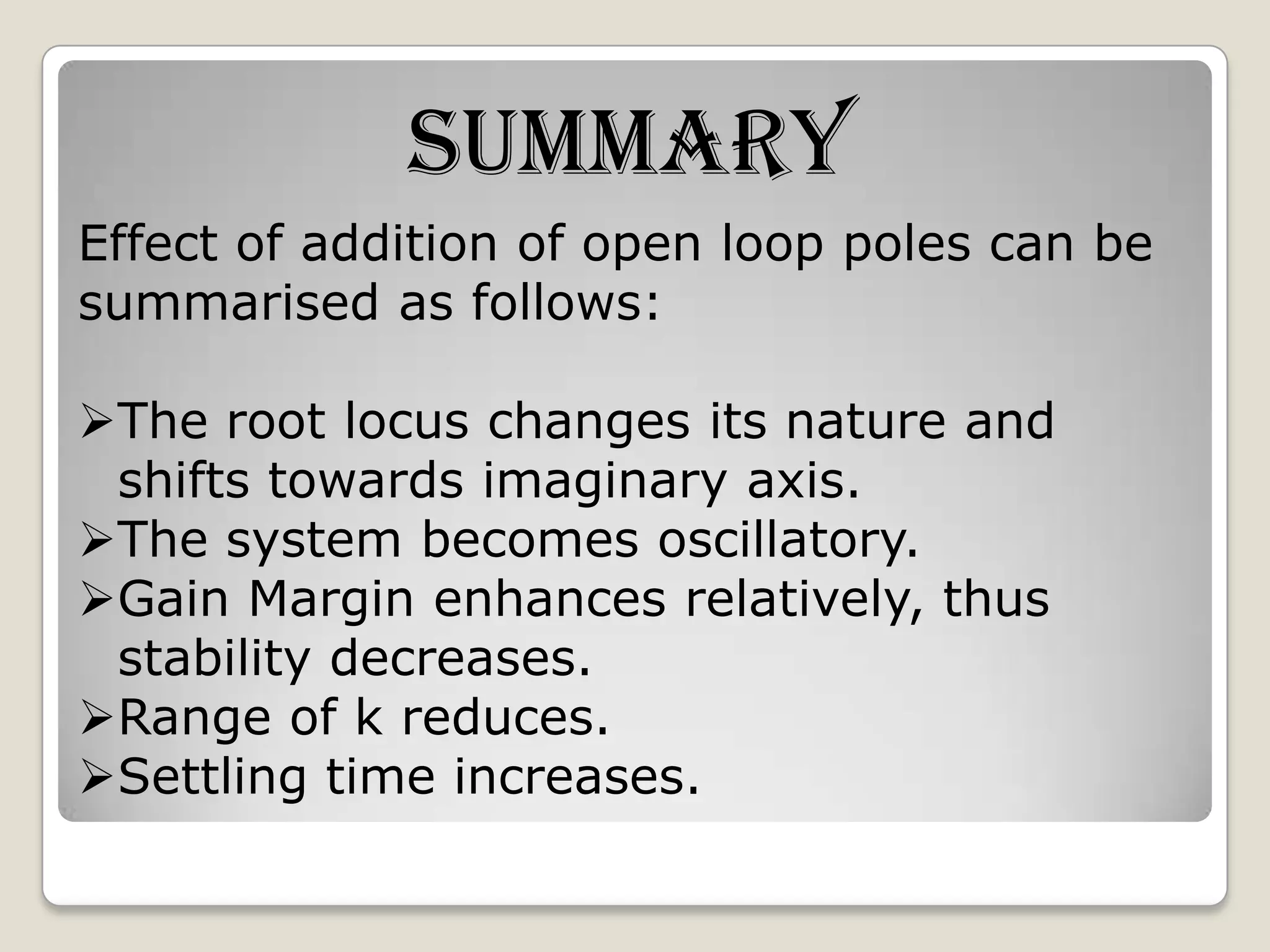 Effects of poles and zeroes | PPTX