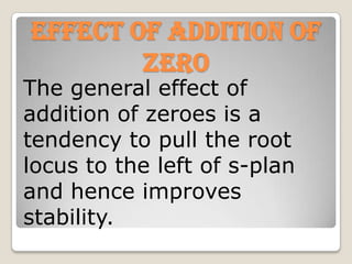 Effects of poles and zeroes | PPTX