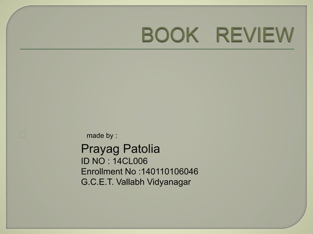 Book Review OF "The 3 Mistakes Of My Life" | PPTX