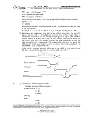 Gate-Cs 1991 | PDF | Programming Languages | Computing