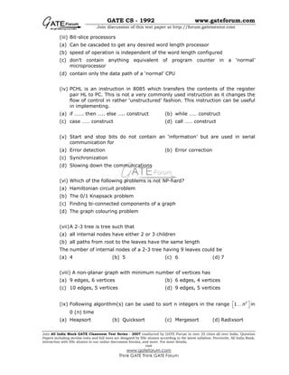 Gate-Cs 1992 | PDF | Programming Languages | Computing