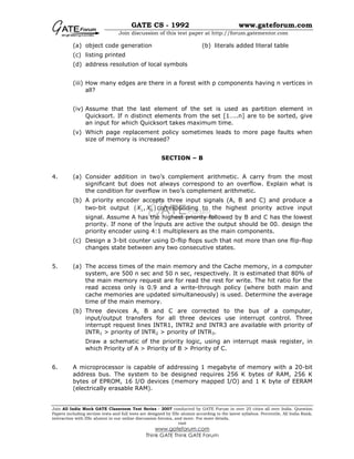Gate-Cs 1992 | PDF | Programming Languages | Computing