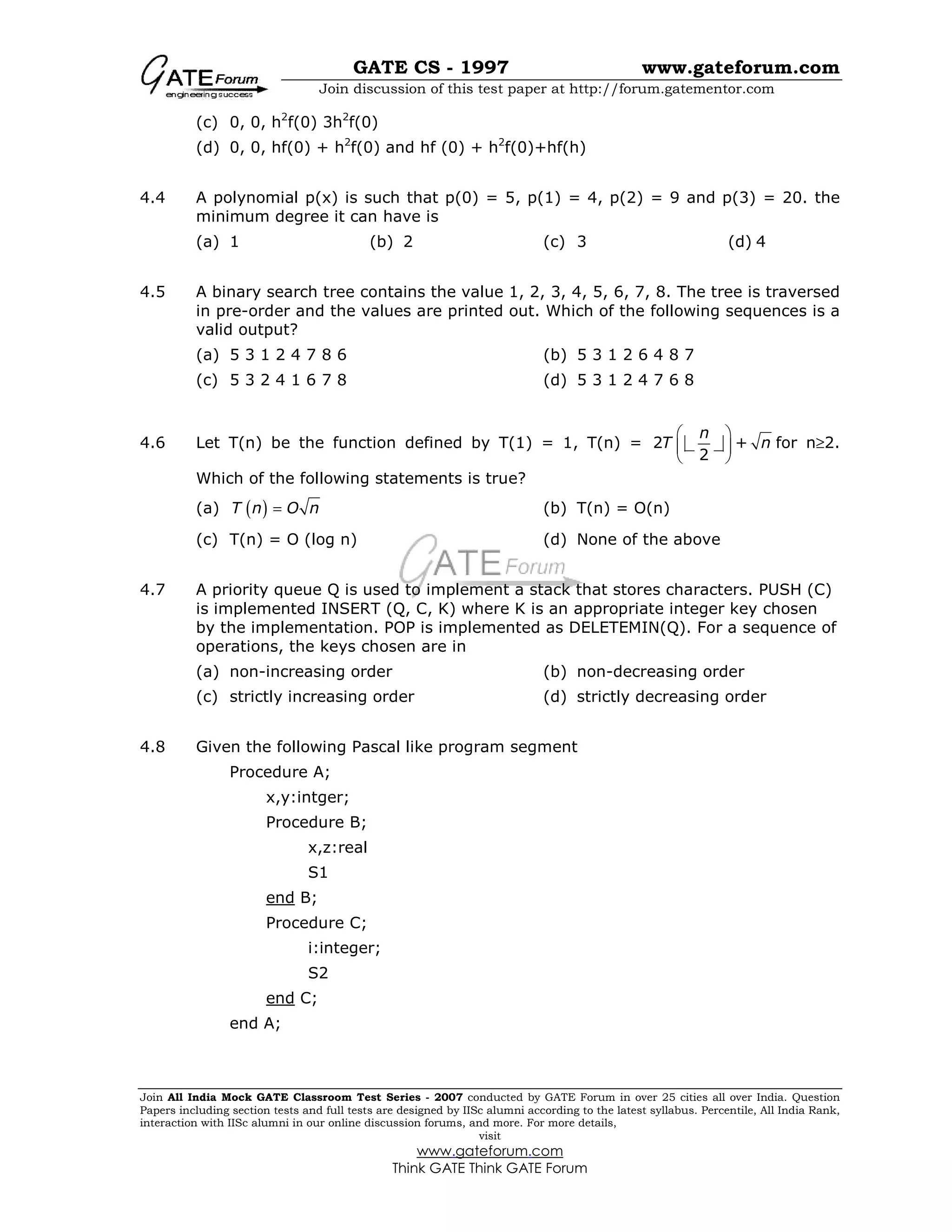 Gate-Cs 1997 | PDF