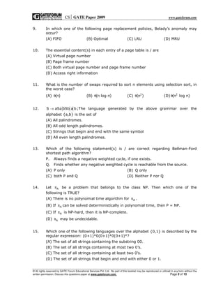 Gate-Cs 2009 | PDF | Programming Languages | Computing