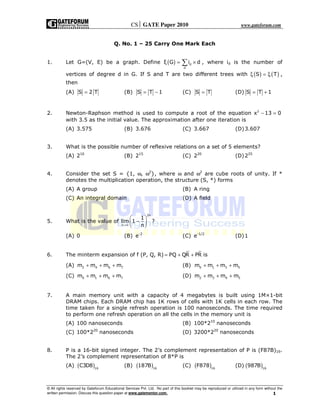 Gate-Cs 2010 | PDF | Programming Languages | Computing