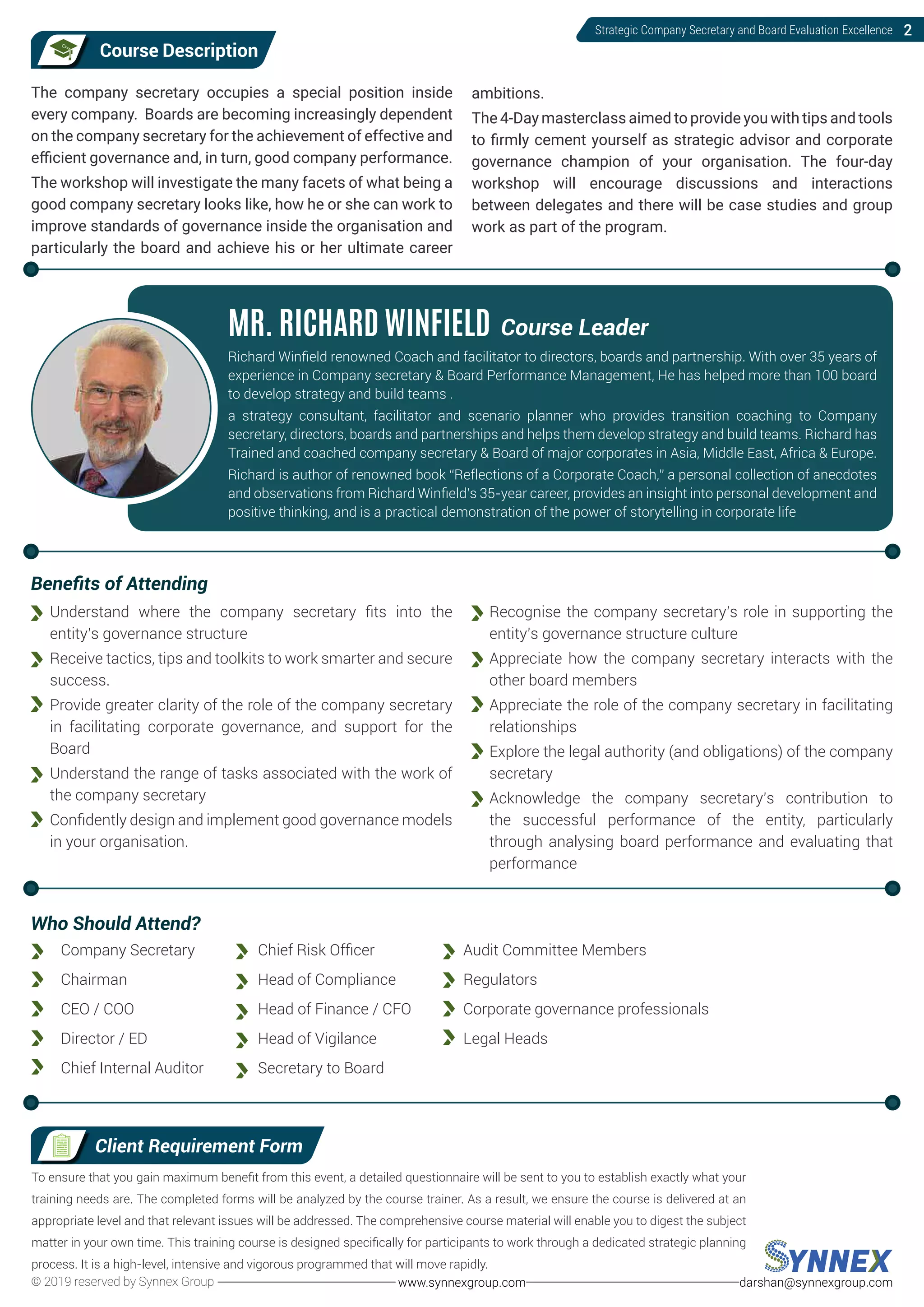 Company Secretary and Board Effectivenss Masterclass | PDF