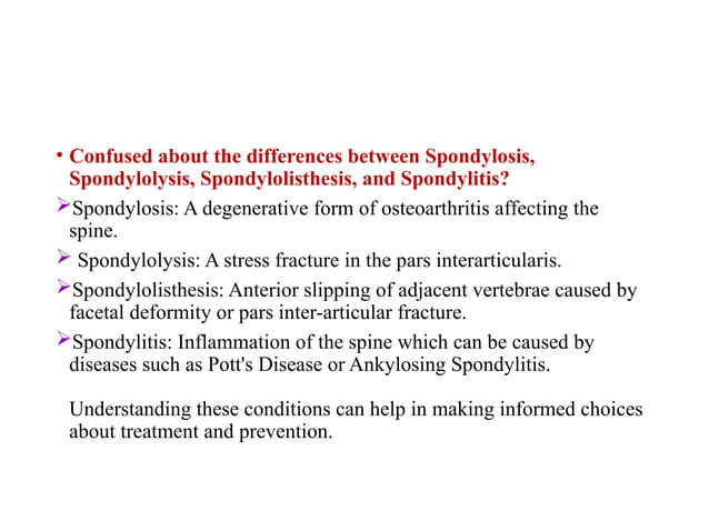 Cervical and Lumbar pathology.ppt Pathologies here can affect neck and ...