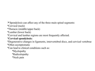 Cervical and Lumbar pathology.ppt Pathologies here can affect neck and ...