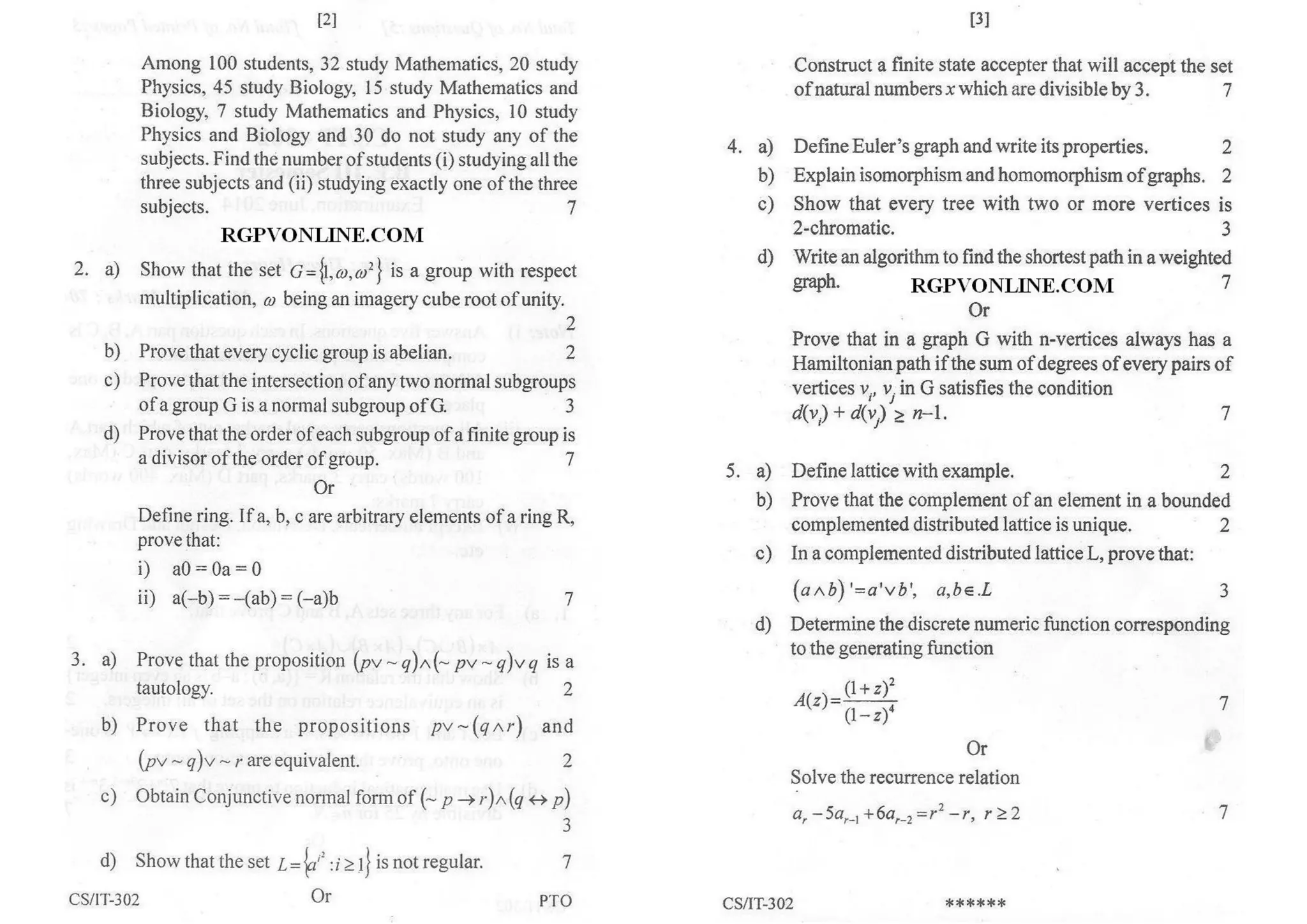 Cs 302 discrete structure jun 2014 | PPT