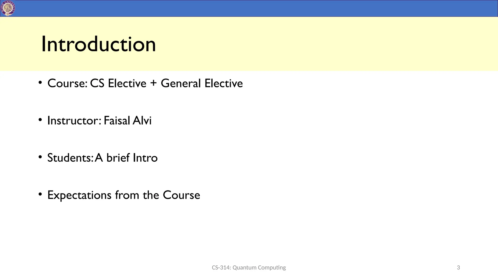 Quantum computing lectures at Habib University | PPT