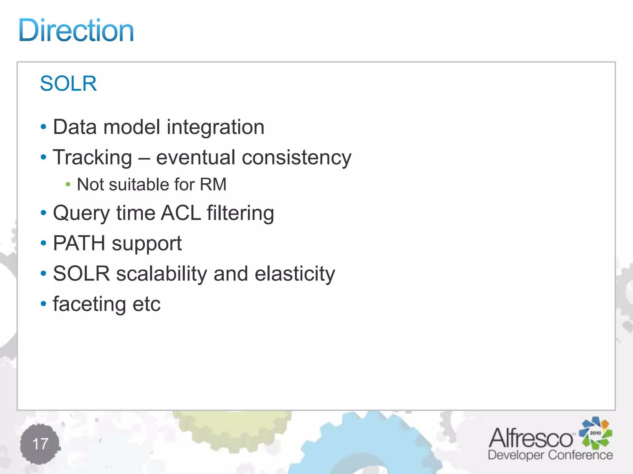 Alfresco Search Internals | PPTX | Databases | Computer Software and Applications