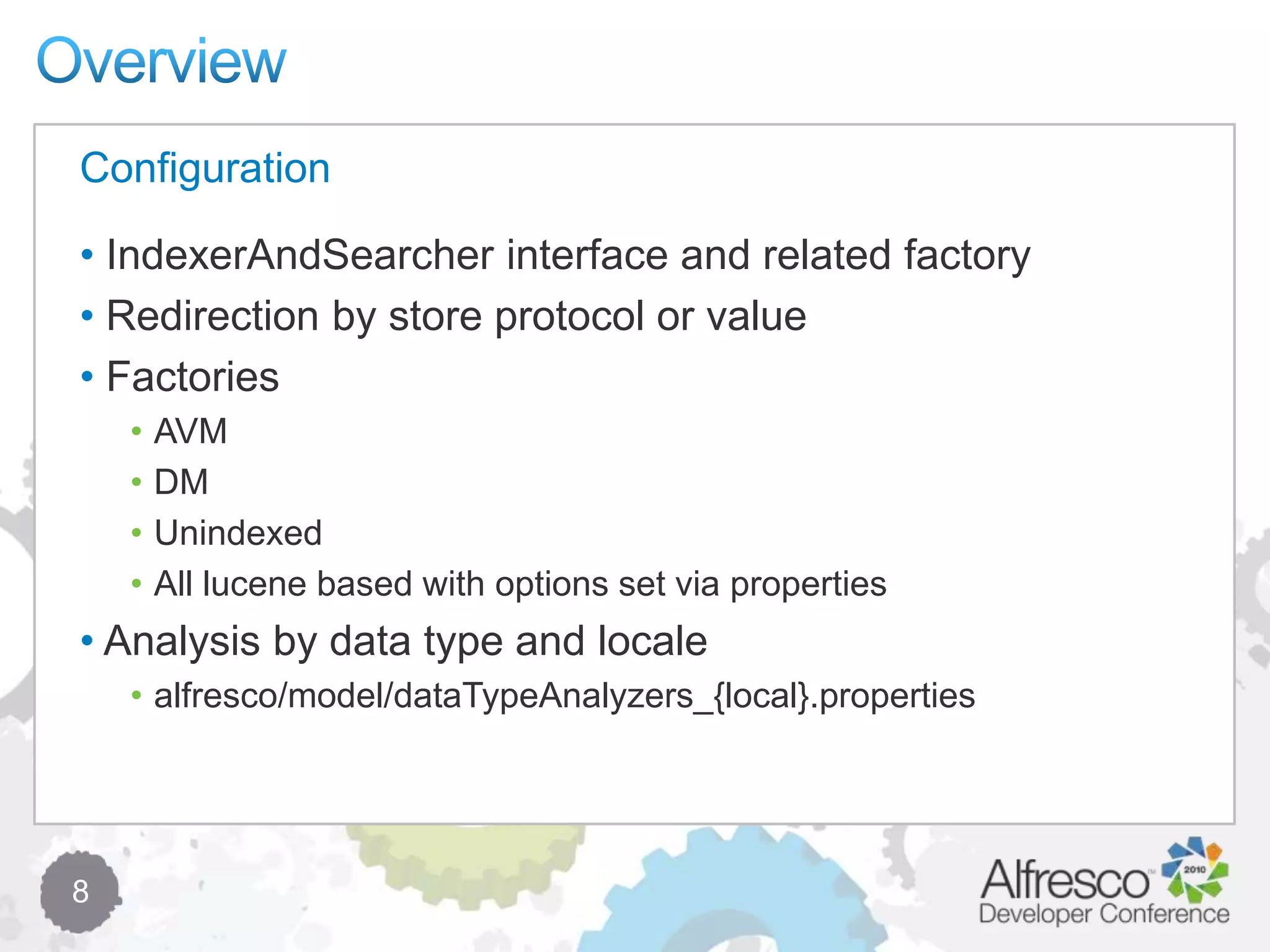 Alfresco Search Internals | PPTX | Databases | Computer Software and Applications