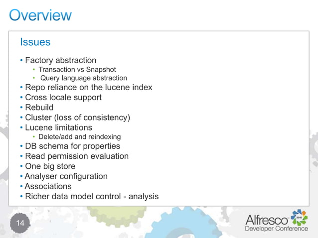 Alfresco Search Internals | PPTX | Databases | Computer Software and Applications