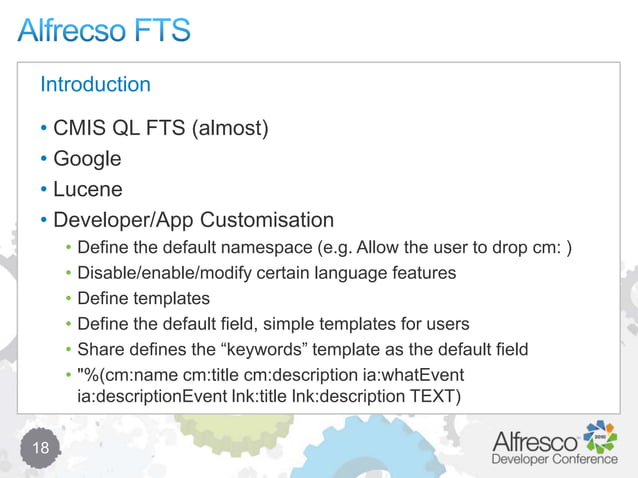 Alfresco Search Internals | PPTX | Databases | Computer Software and Applications