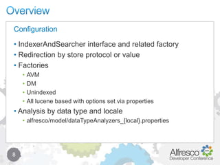 Alfresco Search Internals | PPTX | Databases | Computer Software and Applications