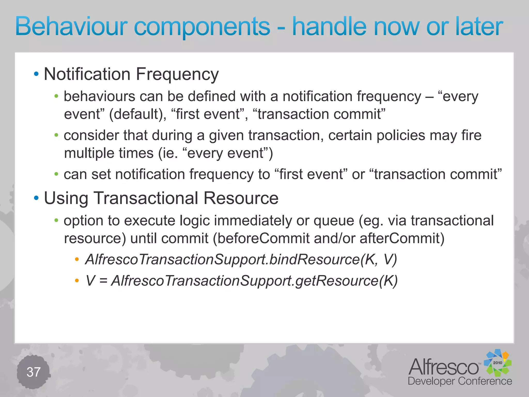 Alfresco Content Modelling and Policy Behaviours | PDF