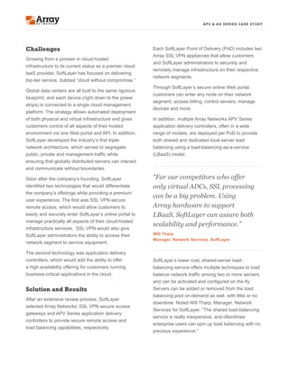 Array Networks Case Study - SoftLayer | PDF | Cloud Computing | Internet