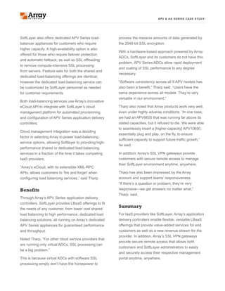 Array Networks Case Study - SoftLayer | PDF | Cloud Computing | Internet