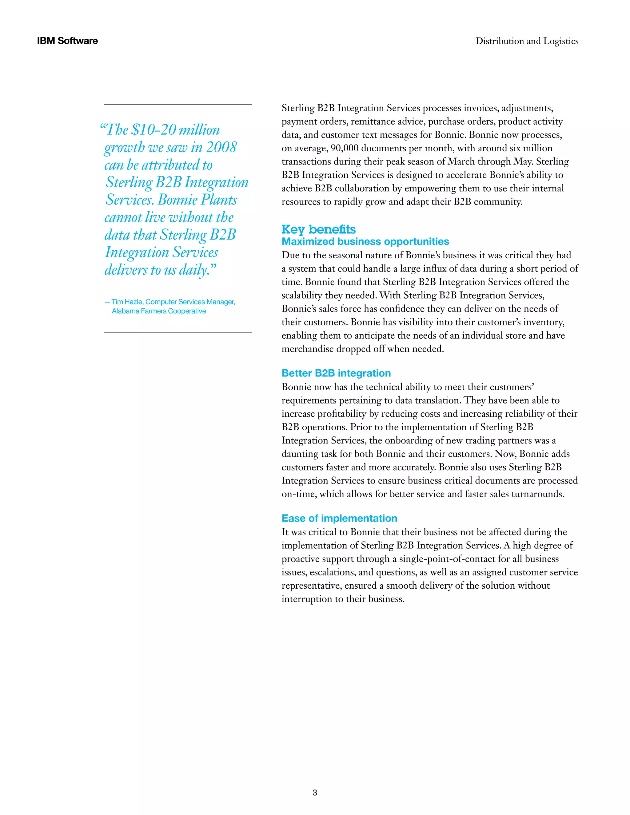 Bonnie Plants IBM Case Study | PDF