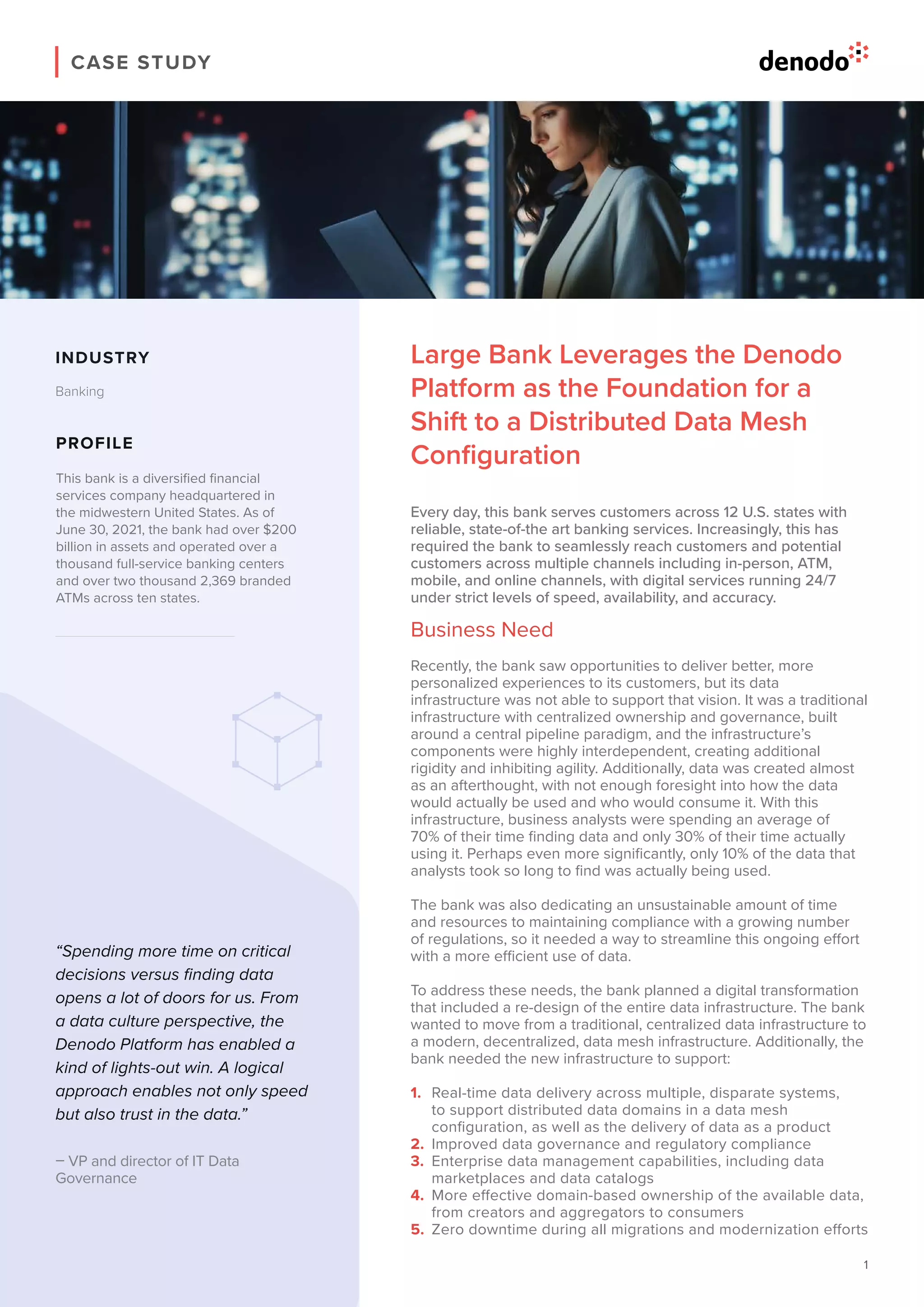 Large Bank Leverages the Denodo Platform as the Foundation for a Shift ...