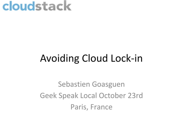 Avoiding cloud lock-in | PPT