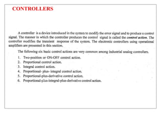 CS - Introduction to controllers AND ITS DESIGNx | PPT
