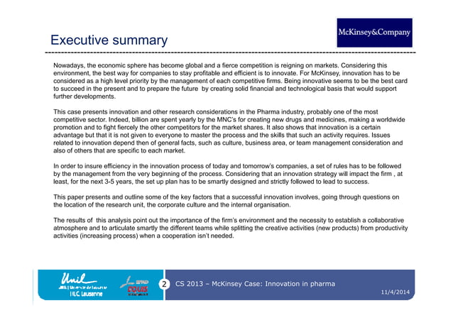 McKinsey case study - innovation in pharma | PDF | Pharmaceutical ...