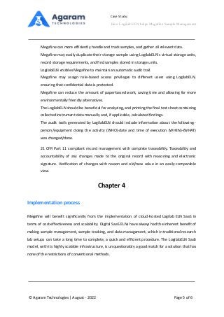 HOW LOGILAB ELN HELPS MEGAFINE SAMPLE MANAGEMENT | PDF