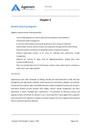 HOW LOGILAB ELN HELPS MEGAFINE SAMPLE MANAGEMENT | PDF