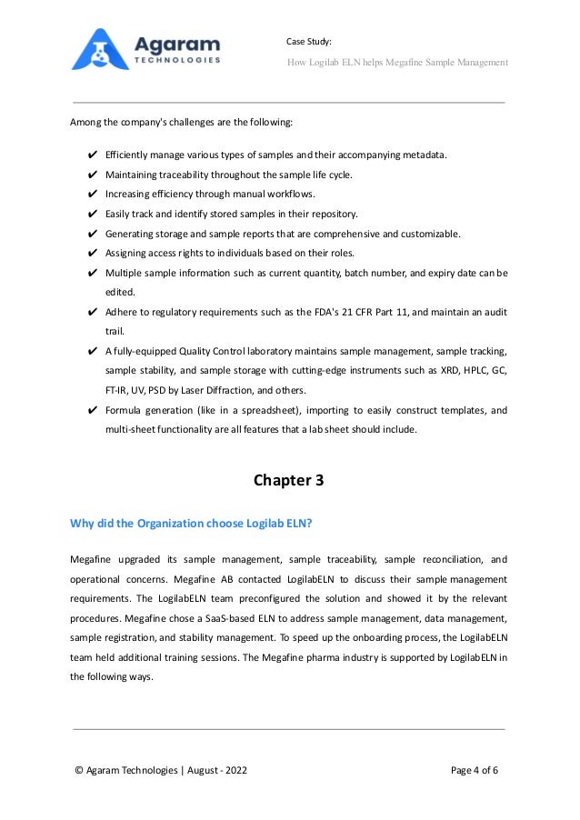 HOW LOGILAB ELN HELPS MEGAFINE SAMPLE MANAGEMENT | PDF