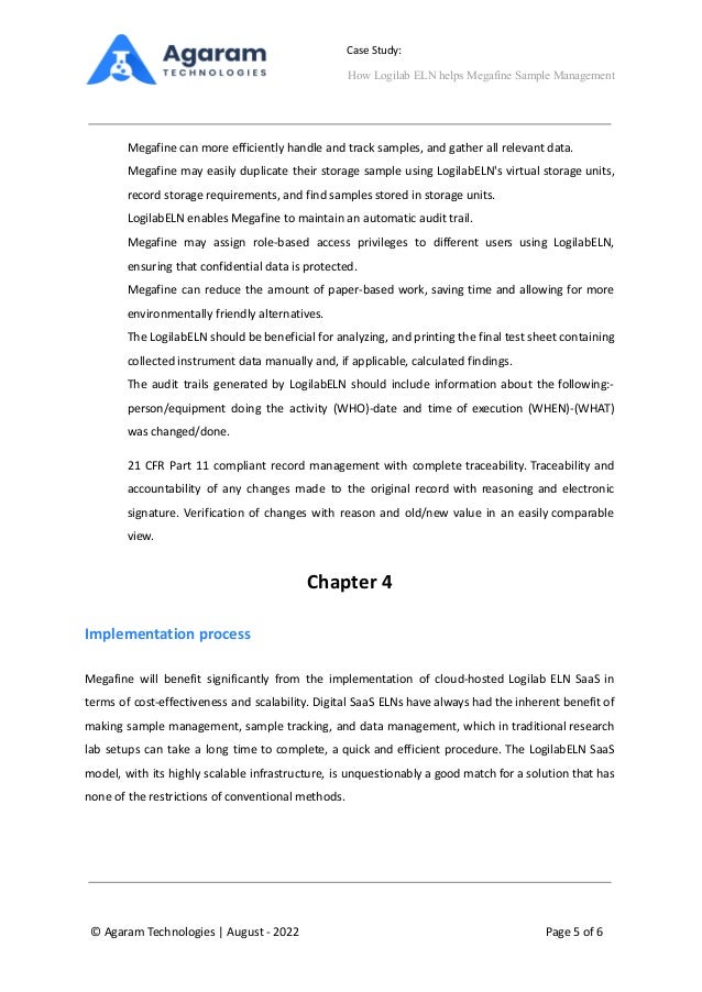 HOW LOGILAB ELN HELPS MEGAFINE SAMPLE MANAGEMENT | PDF