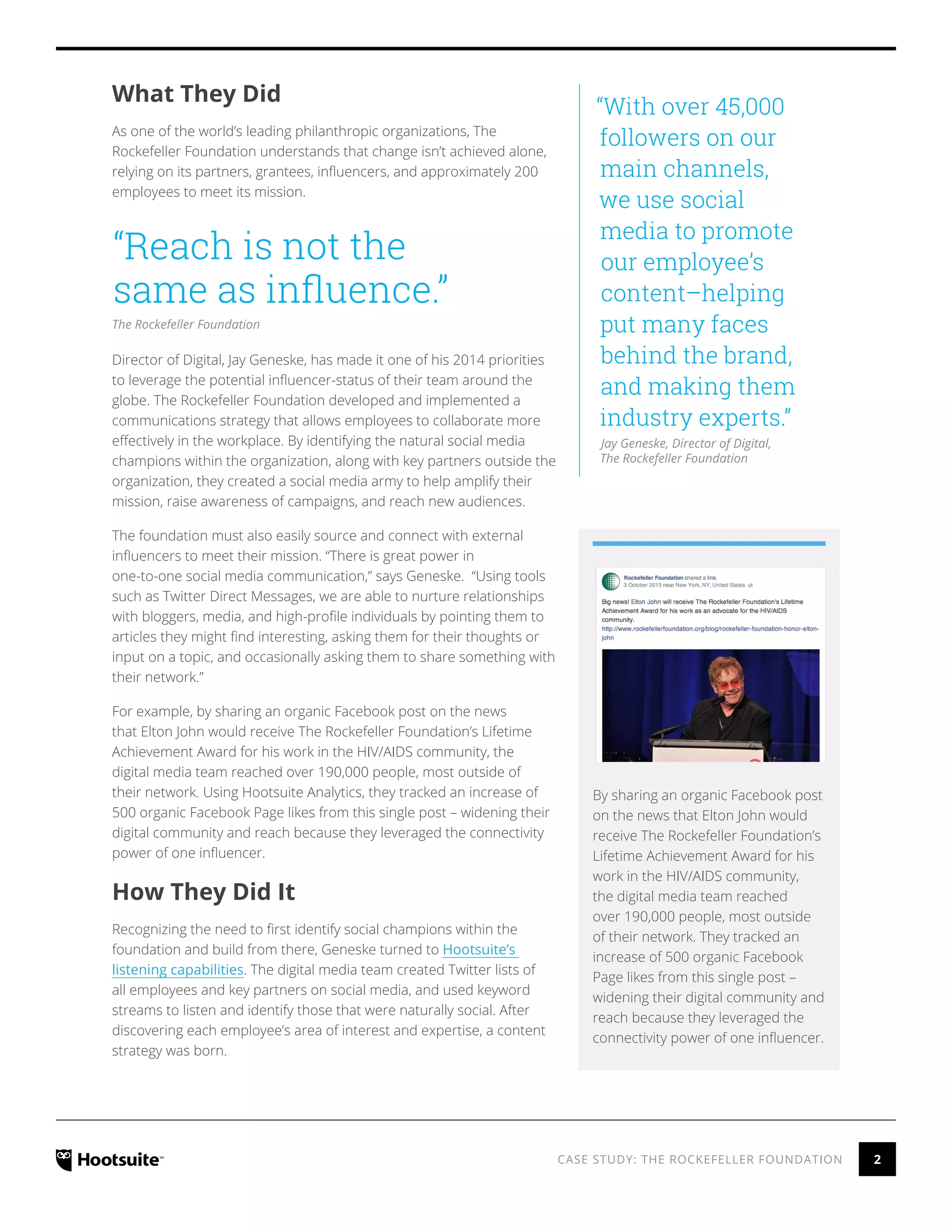 Reach is Not the Same as Influence: The Rockefeller Foundation Case ...