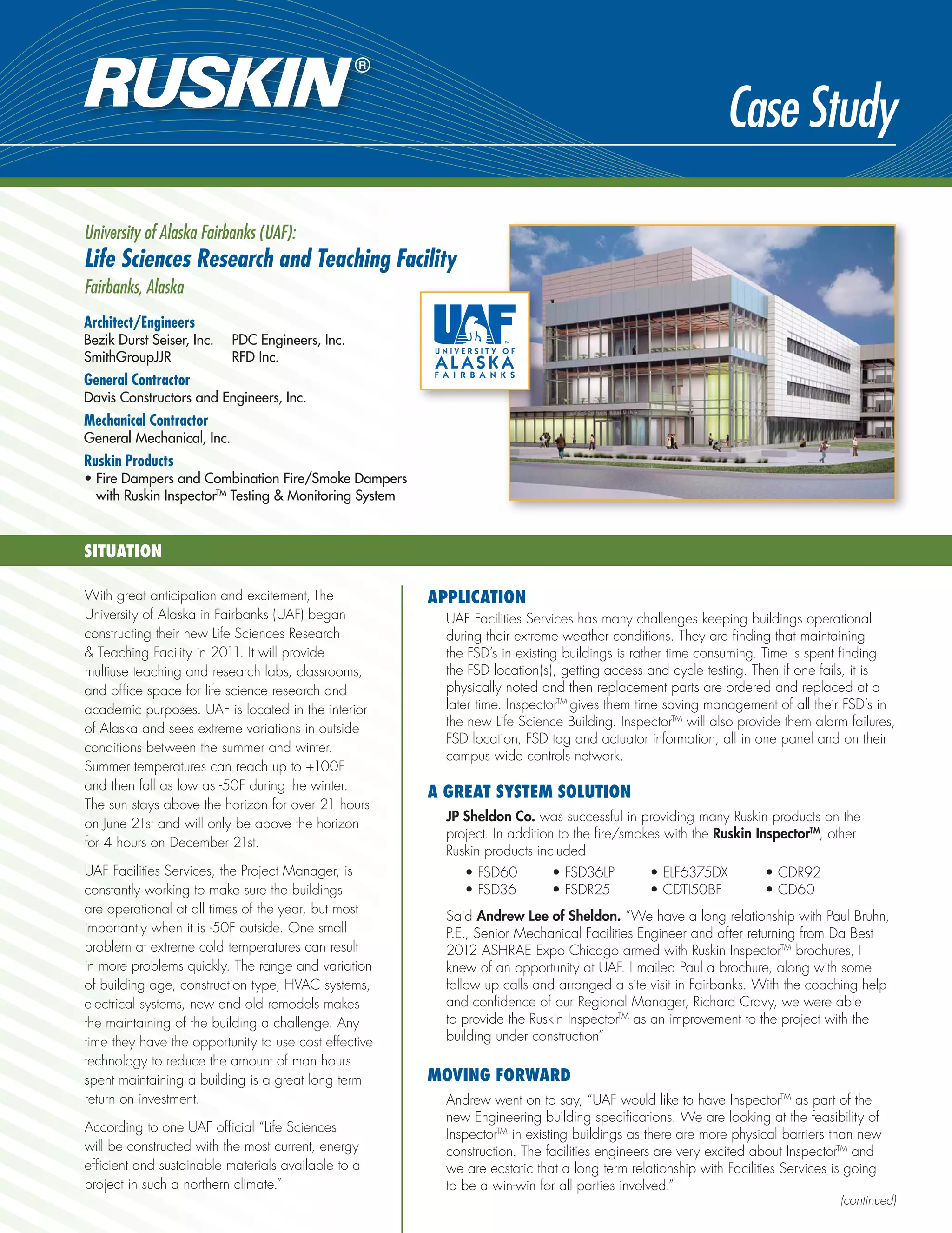 Ruskin Case Study : University of Alaska Fairbanks (UAF): Life Sciences ...