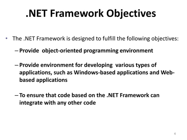 .Net Framework Overview. Fundamentals of .Net Framework | PPT