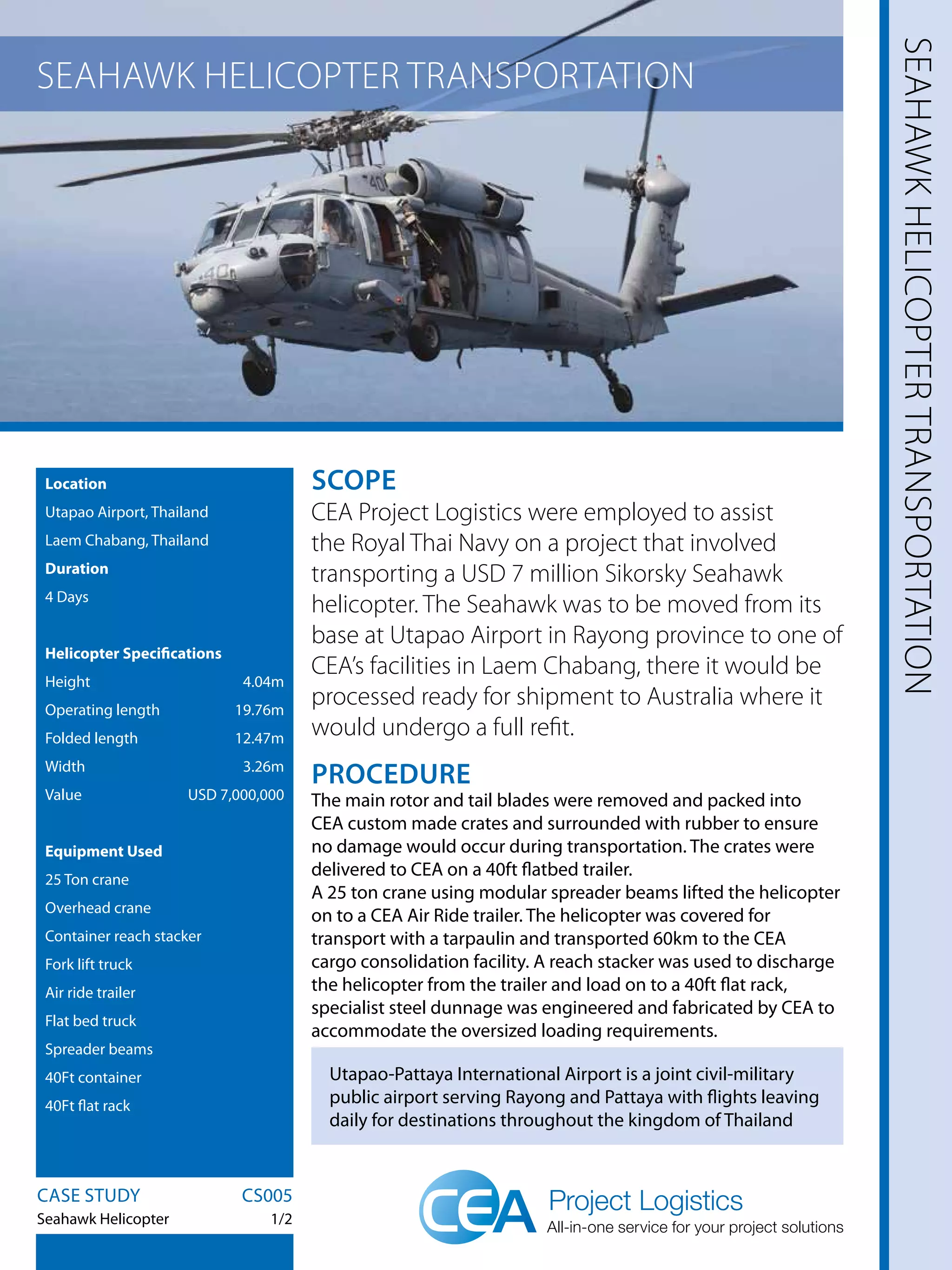 Seahawk Helicopter Transportation | PDF