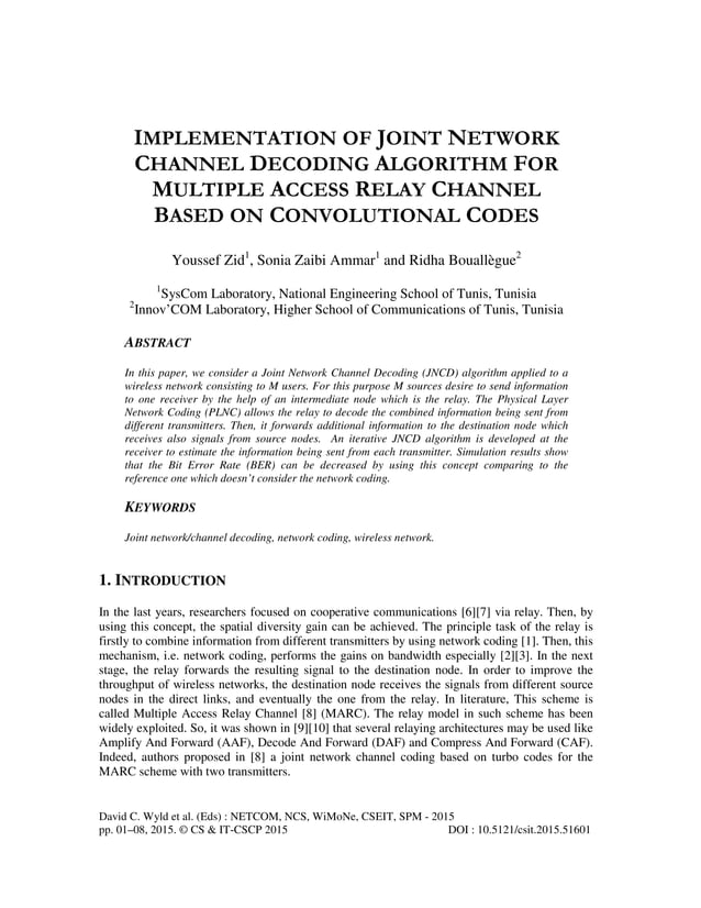 IMPLEMENTATION OF JOINT NETWORK CHANNEL DECODING ALGORITHM FOR MULTIPLE ...